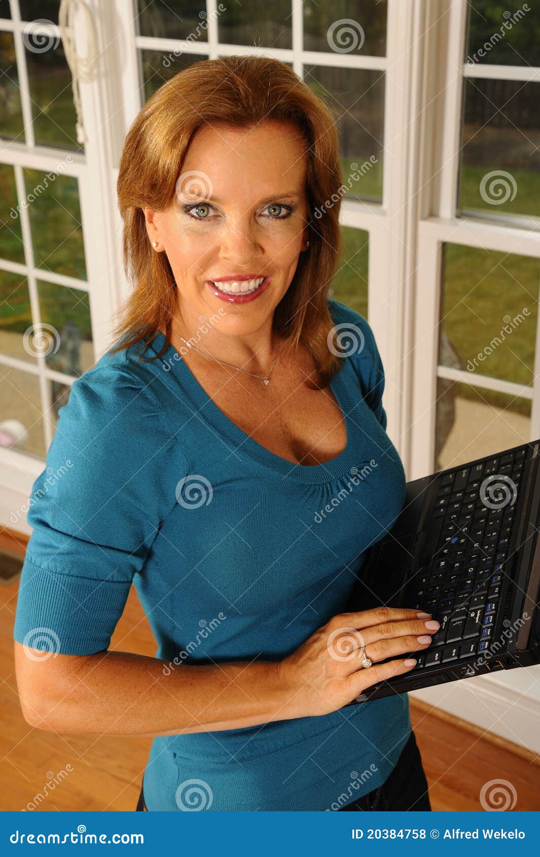 Business Woman with Laptop Computer Stock Photo - Image of business ...