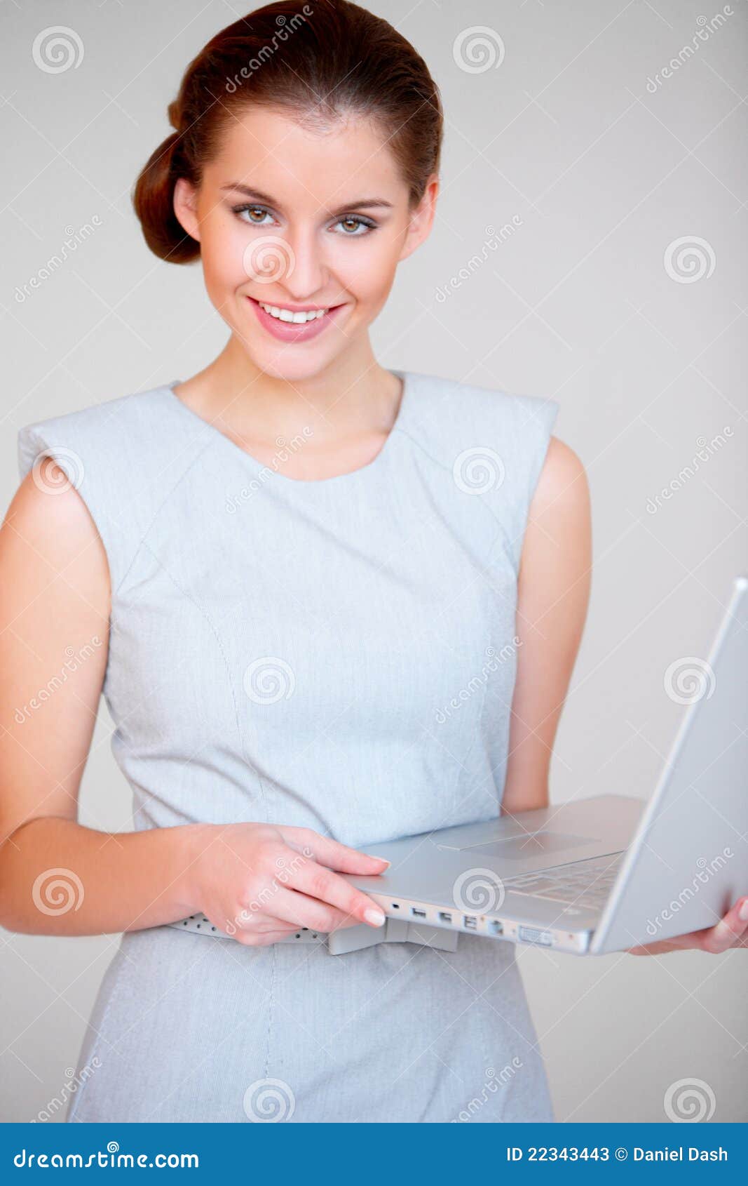 Business Woman with Laptop Computer Stock Image - Image of company ...