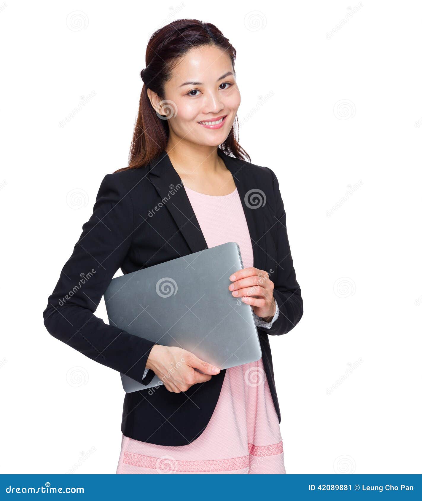 Business Woman with Laptop Computer Stock Image - Image of notebook ...