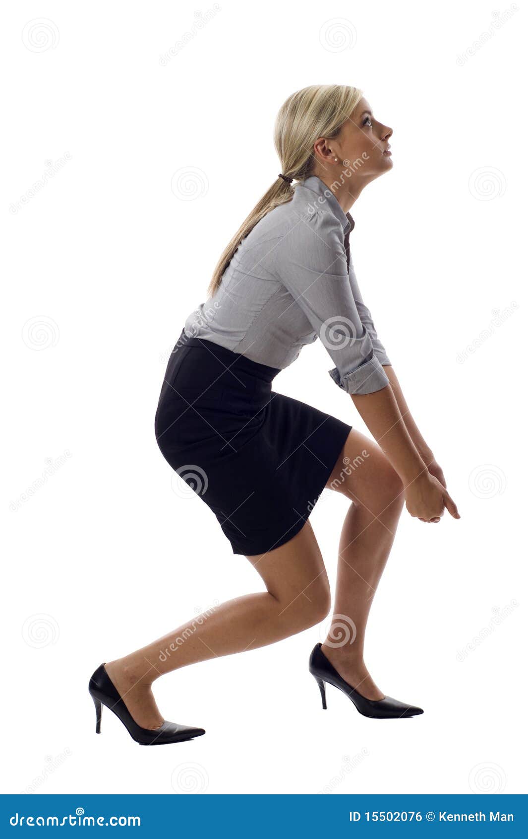 Business Woman Lifting Something Stock Photo - Image of product ...