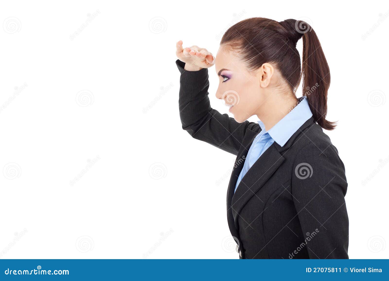 Business Woman Looking Far Away Stock Image - Image of person, cheerful ...