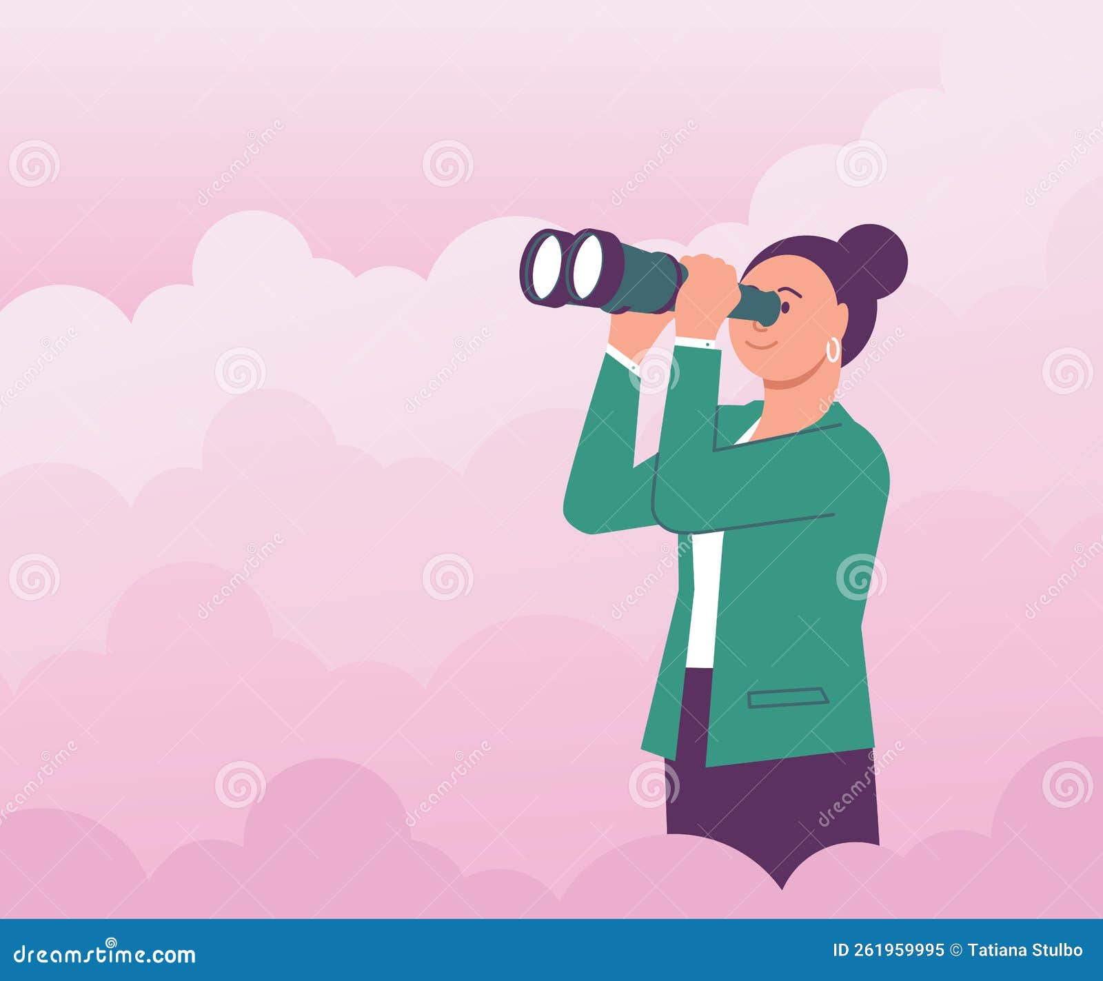 Business Woman Looking into Future Choosing Direction Stock ...