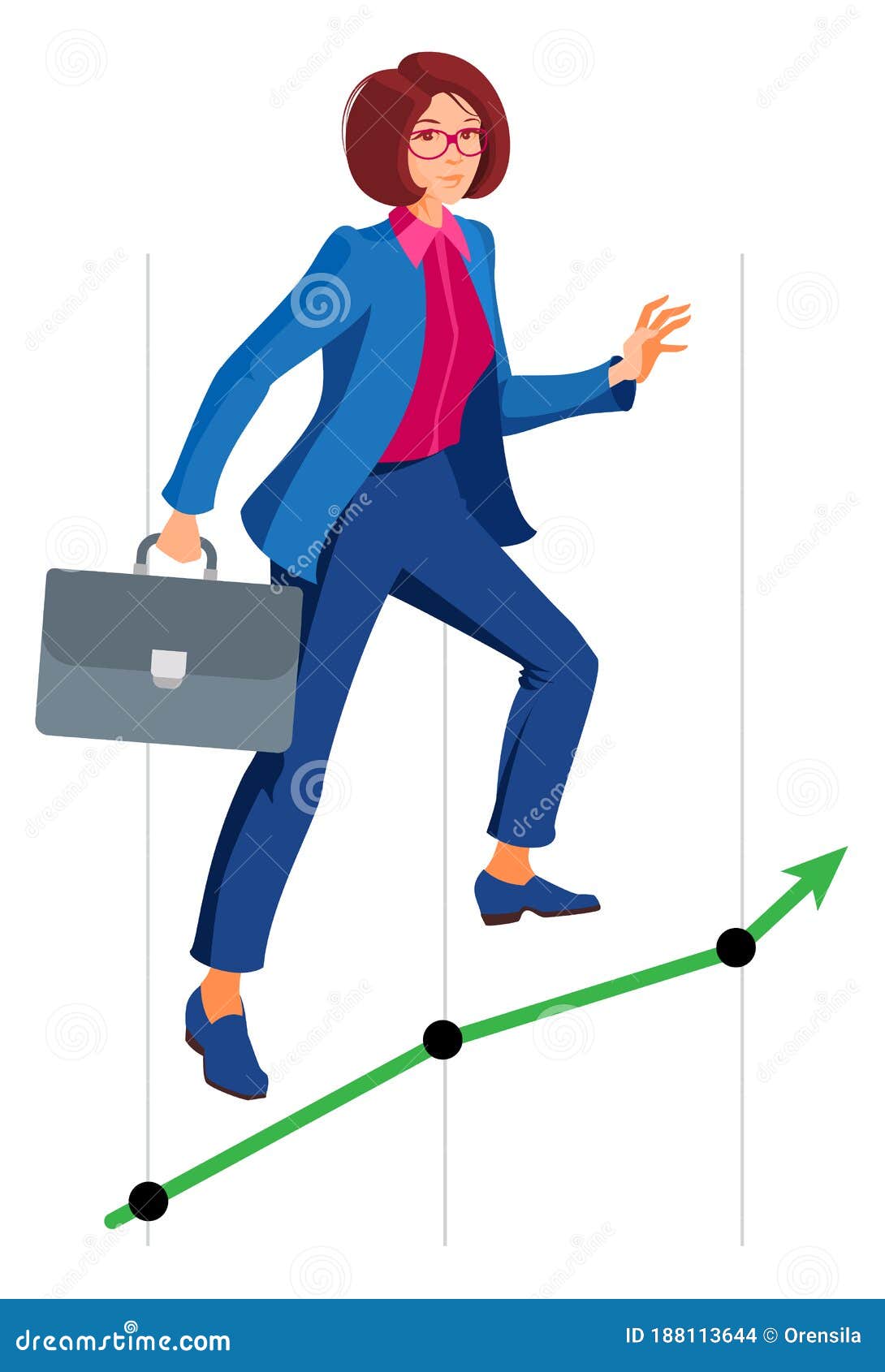Business Woman Make Successful Career Growth. Up Chart Stock Vector ... Business Woman Make Successful Career Growth. Up Chart Stock Vector ...
