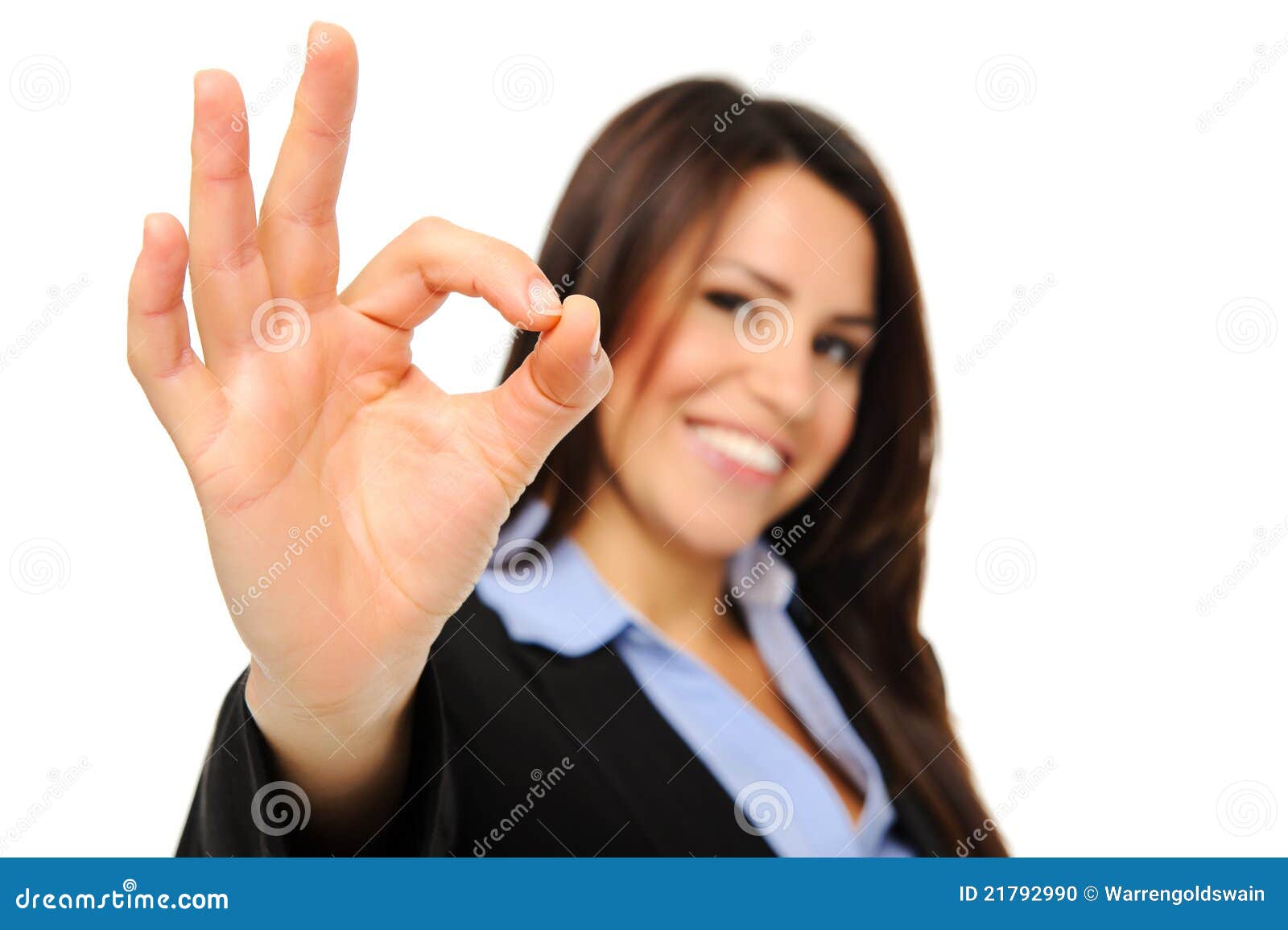 Business Woman Makes OK Sign Stock Photo - Image of caucasian ...
