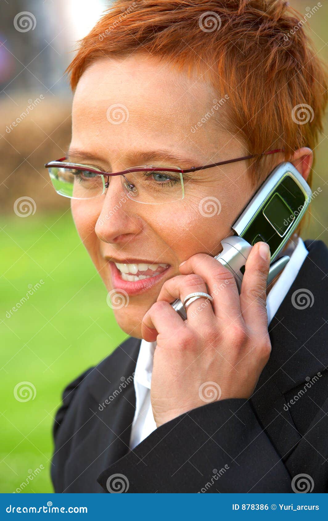 Business Woman Making a Phone Call. Stock Photo - Image of face ...