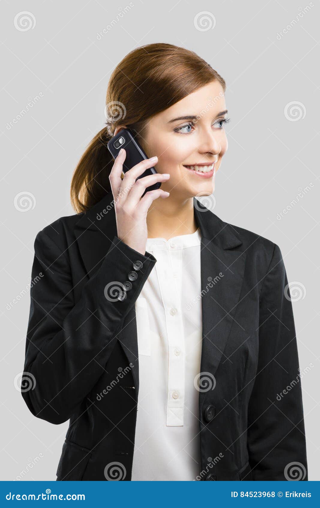 Business Woman Making Phone Call Stock Photo - Image of happy, smiling ...