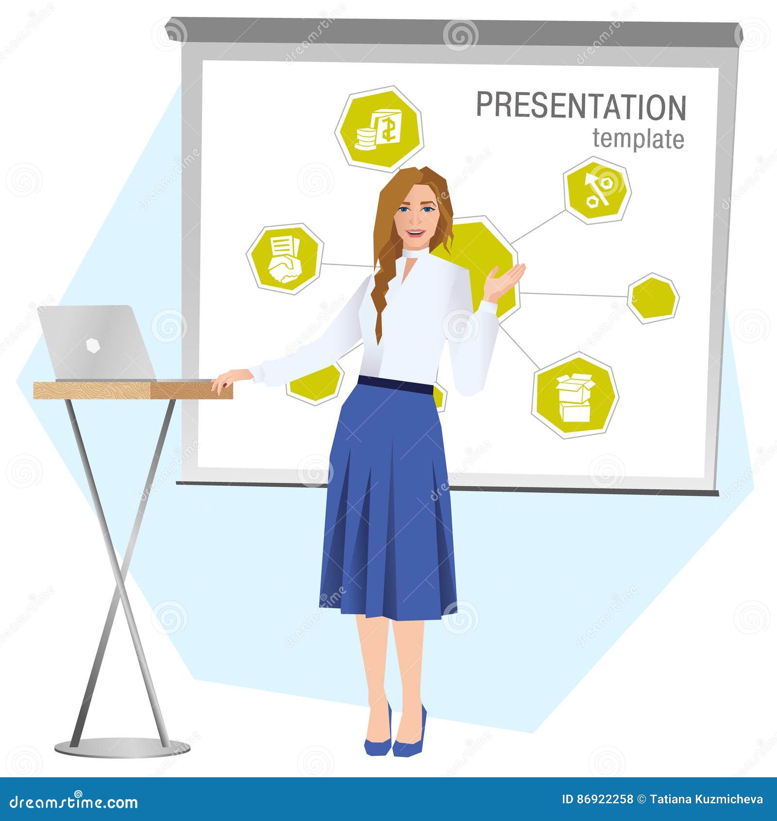 Business Woman Making a Presentation. Vector Stock Vector ...