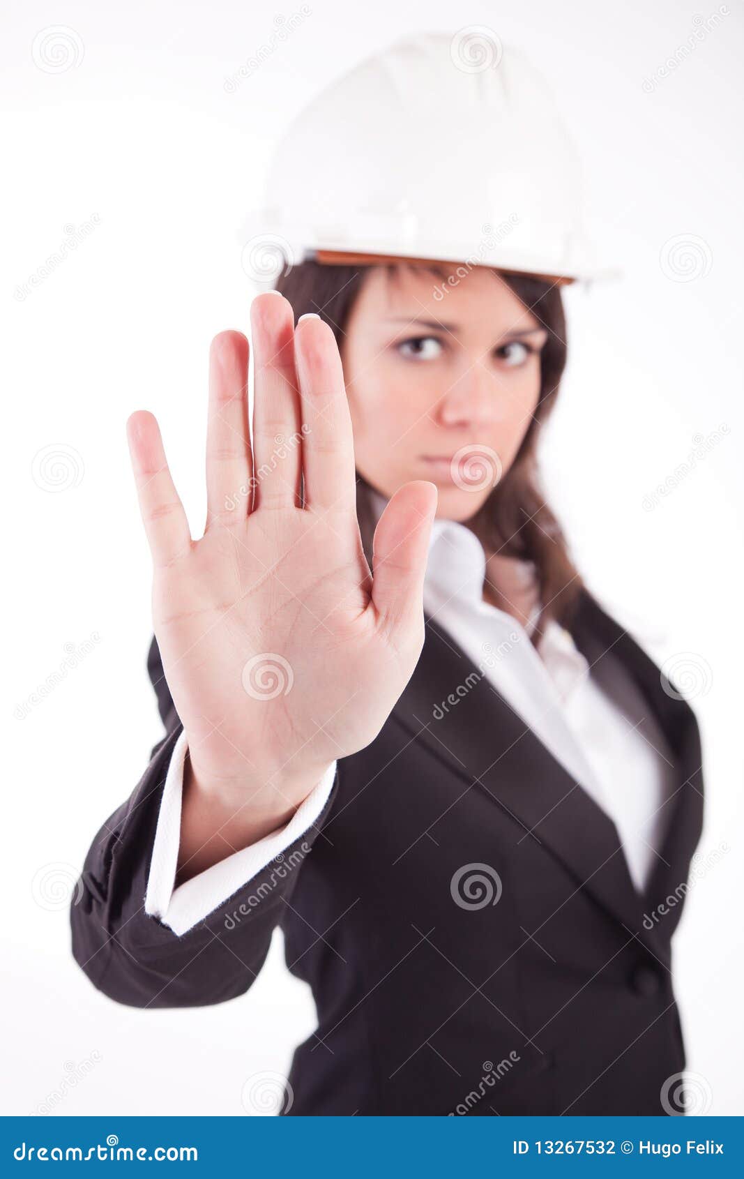 Business Woman, Making Stop Sign Stock Photo - Image of expression ...