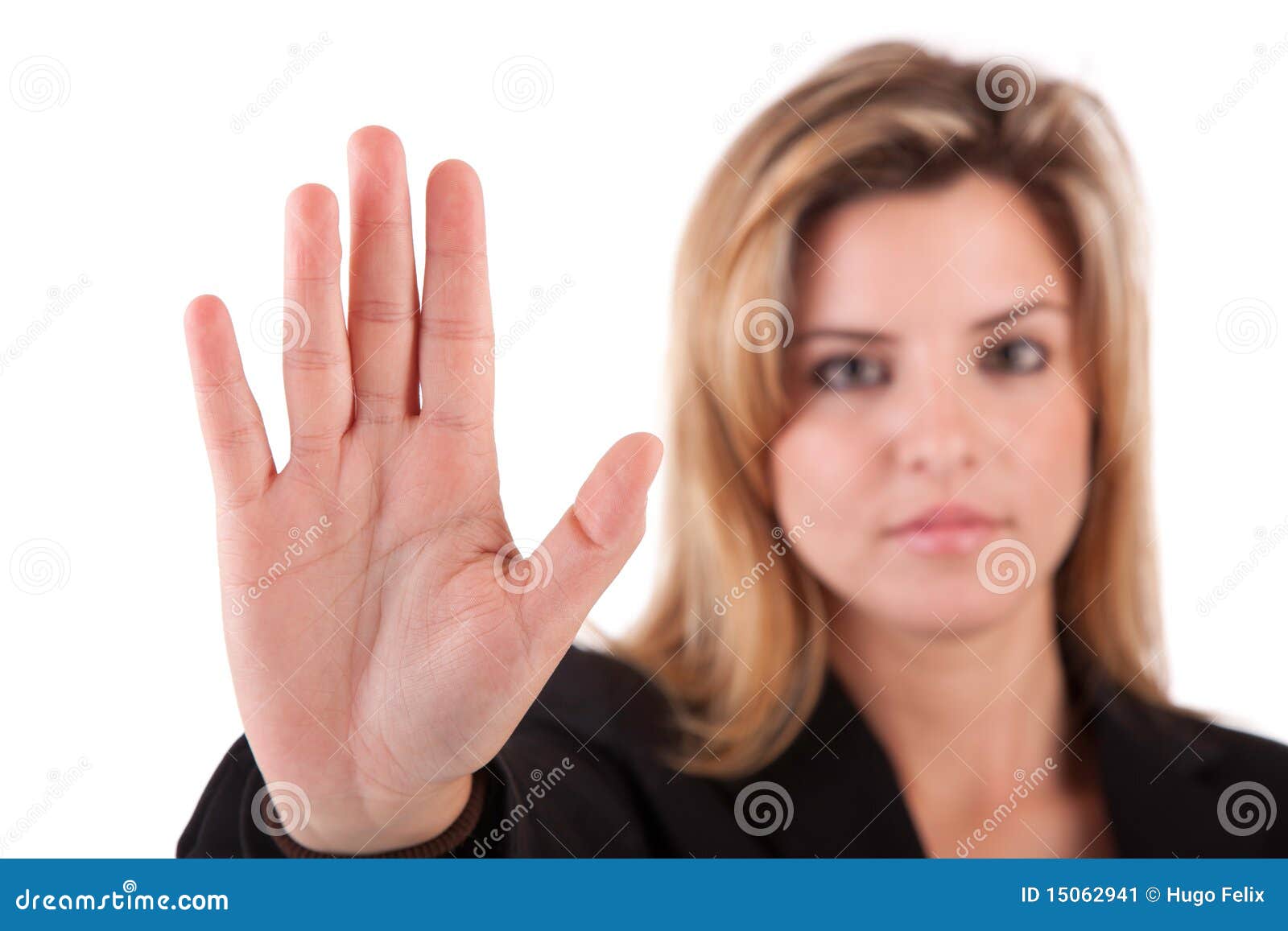 Business Woman Making Stop Sign Stock Image - Image of alone, people ...