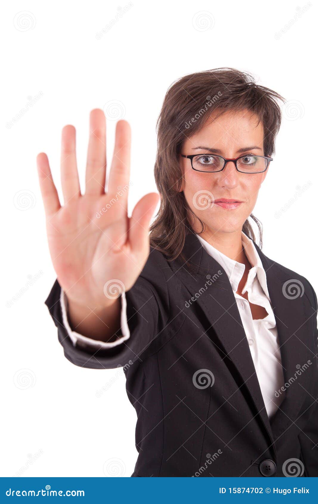 Business Woman Making Stop Sign Stock Photo - Image of gesture ...