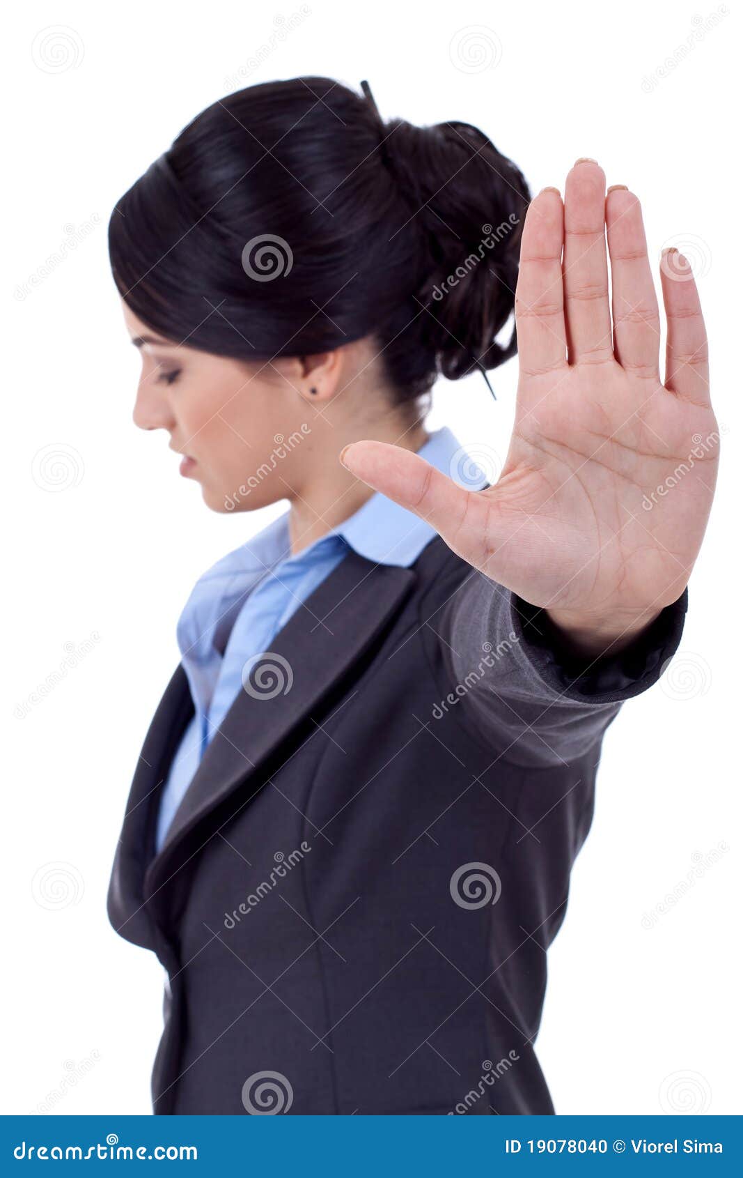 Business Woman Making Stop Sign Stock Photo - Image of person, female ...
