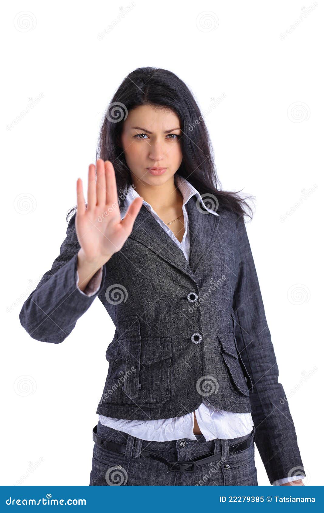 Business Woman Making Stop Sign Stock Image - Image of limitation ...