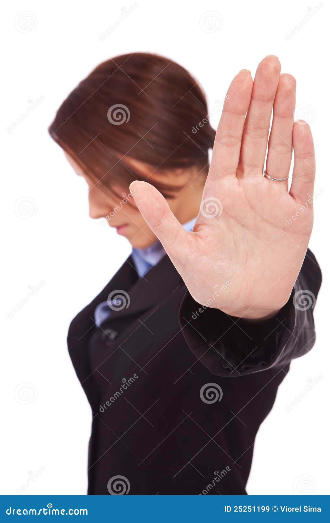 Business Woman Making Stop Sign Stock Image - Image of business, person ...