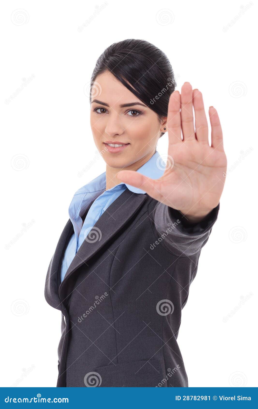 Business Woman Making Stop Sign Stock Image - Image of disclaim, clerk ...