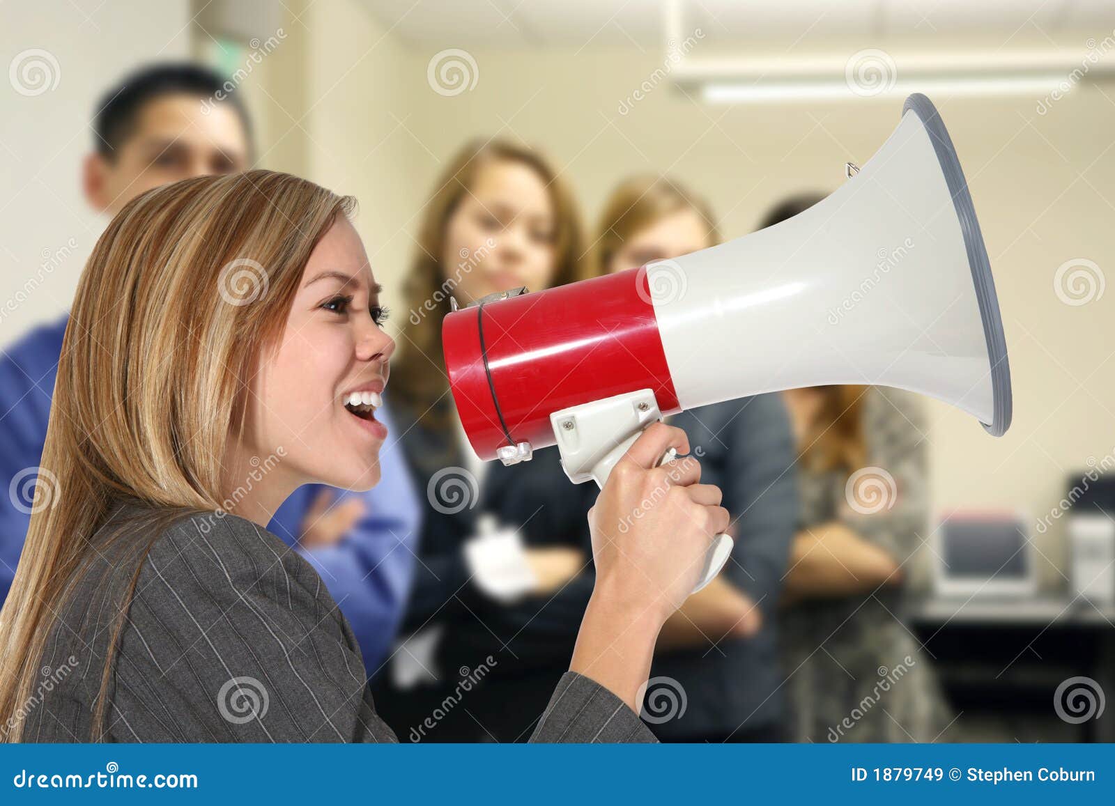 Business Woman with Megaphone Stock Image - Image of concept, female ...