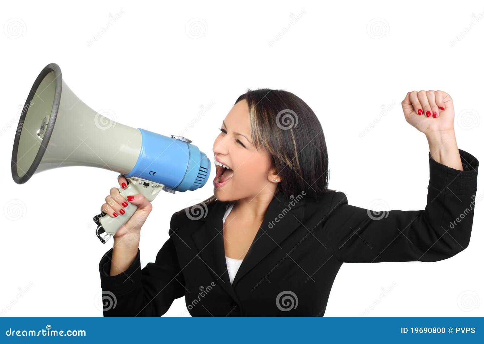 Business Woman and Megaphone Stock Photo - Image of pretty, loudspeaker ...