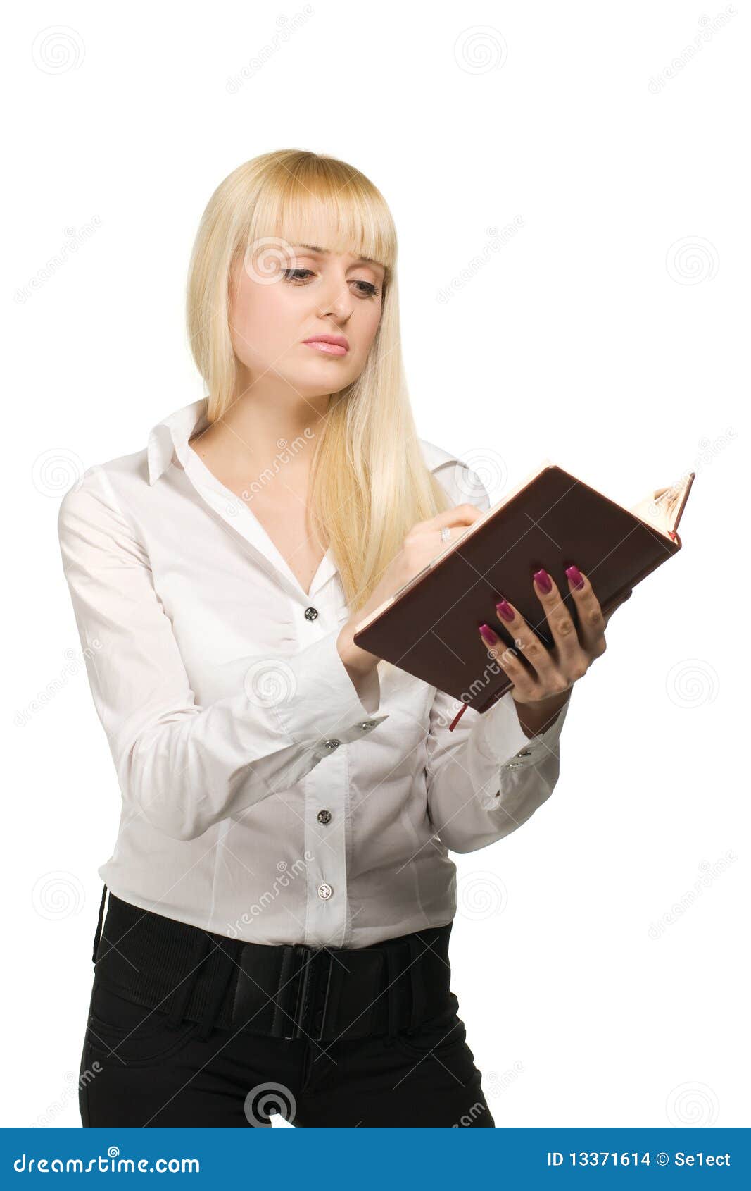 Business Woman with Notebook Stock Photo - Image of elegance, young ...