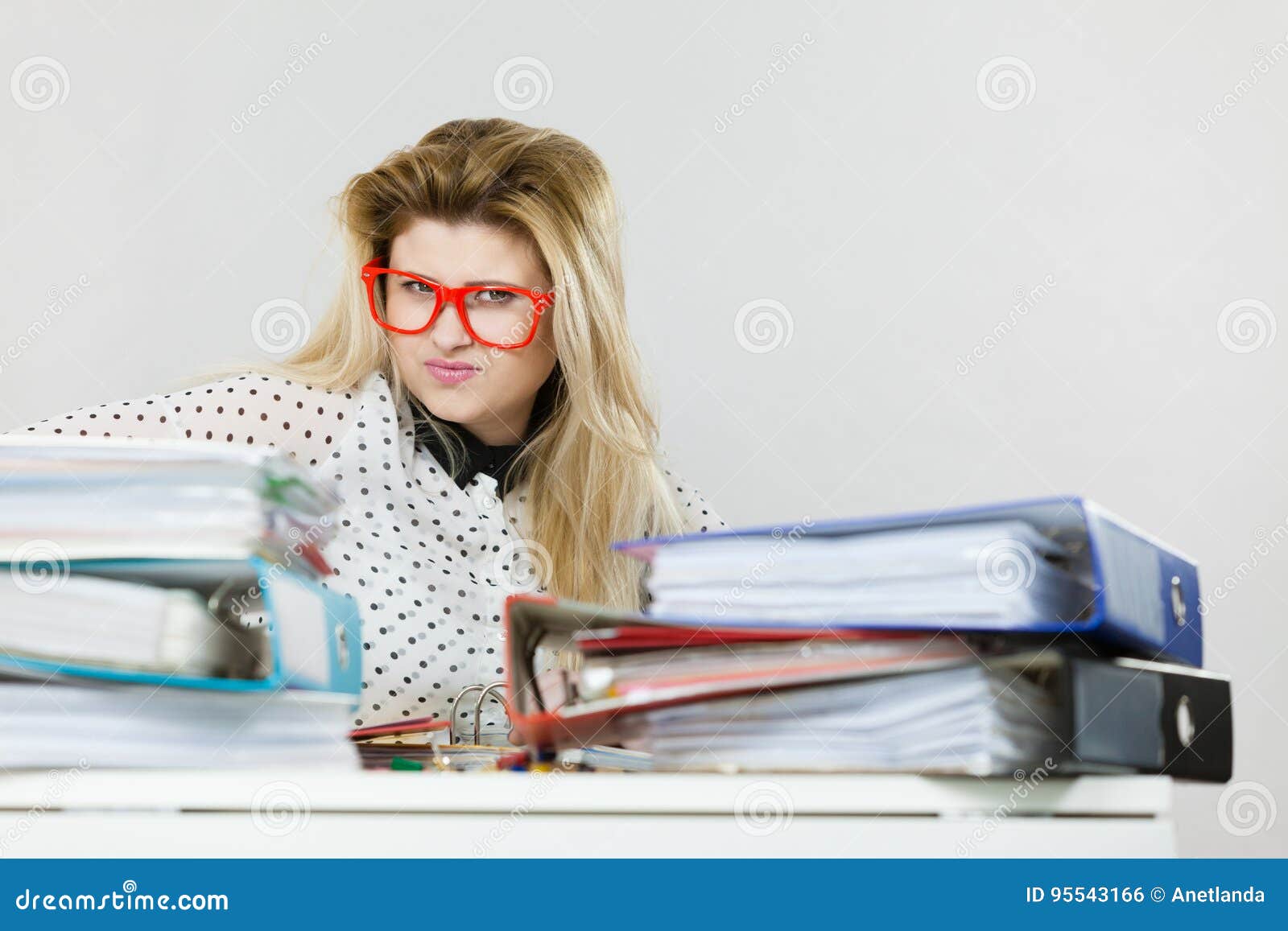 Business Woman in Office Working Stock Photo - Image of work, files ...