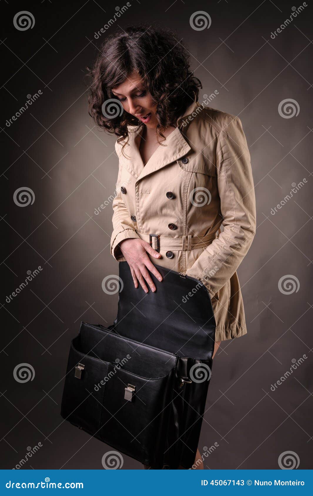 Business Woman Opening a Suitcase Stock Image - Image of amazed ...