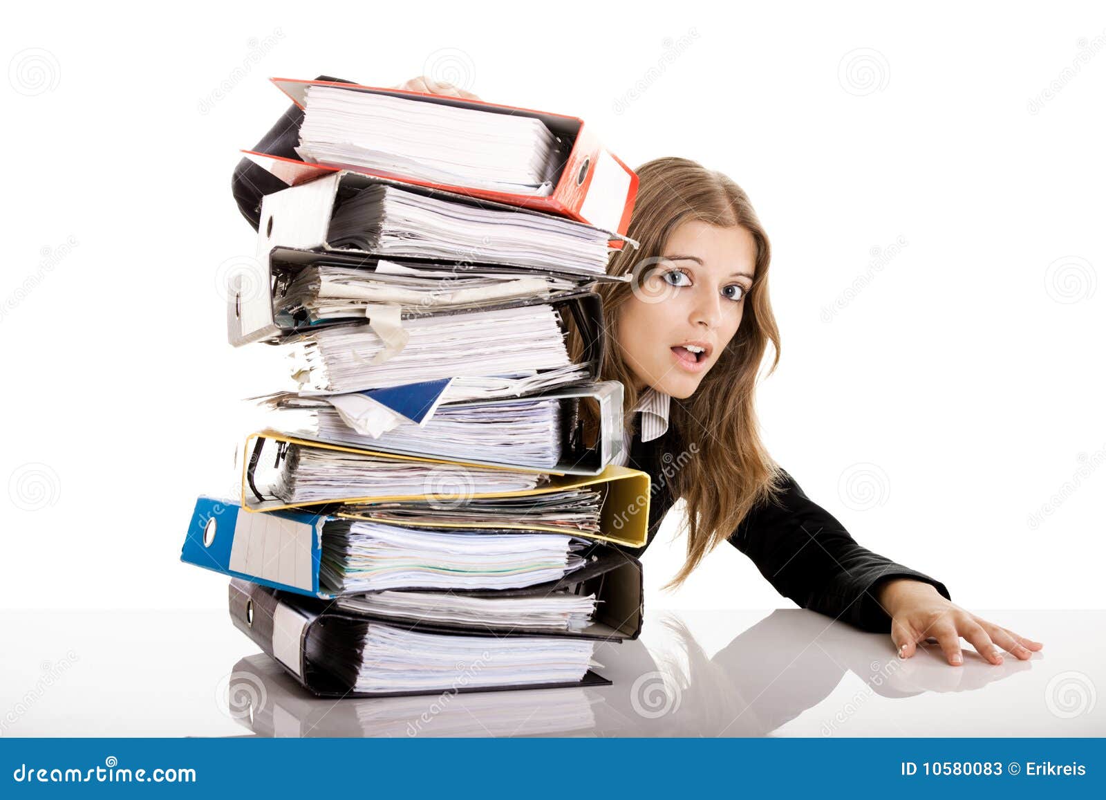 Business Woman Over-Worked stock image. Image of cases - 10580083