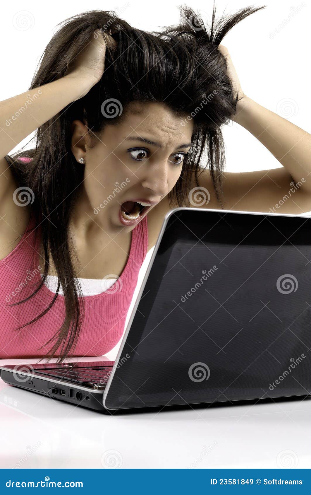 Business woman panic stock image. Image of hands, business - 23581849