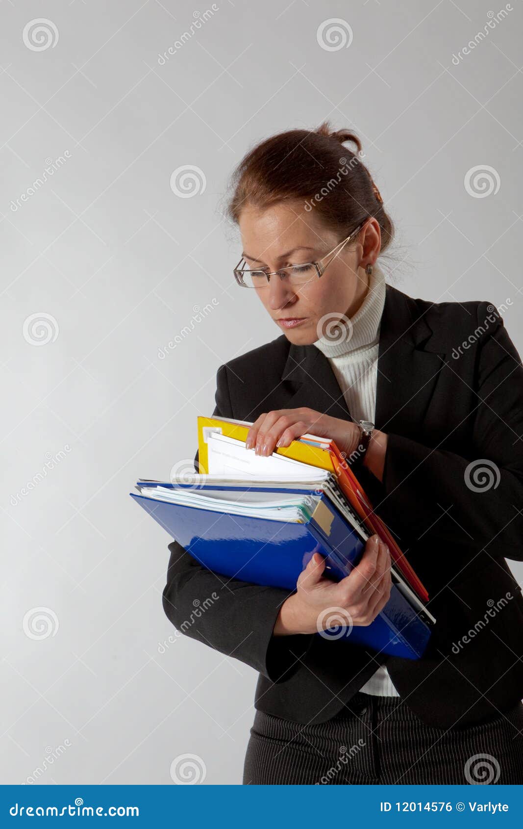 Business woman with papers stock photo. Image of folder - 12014576