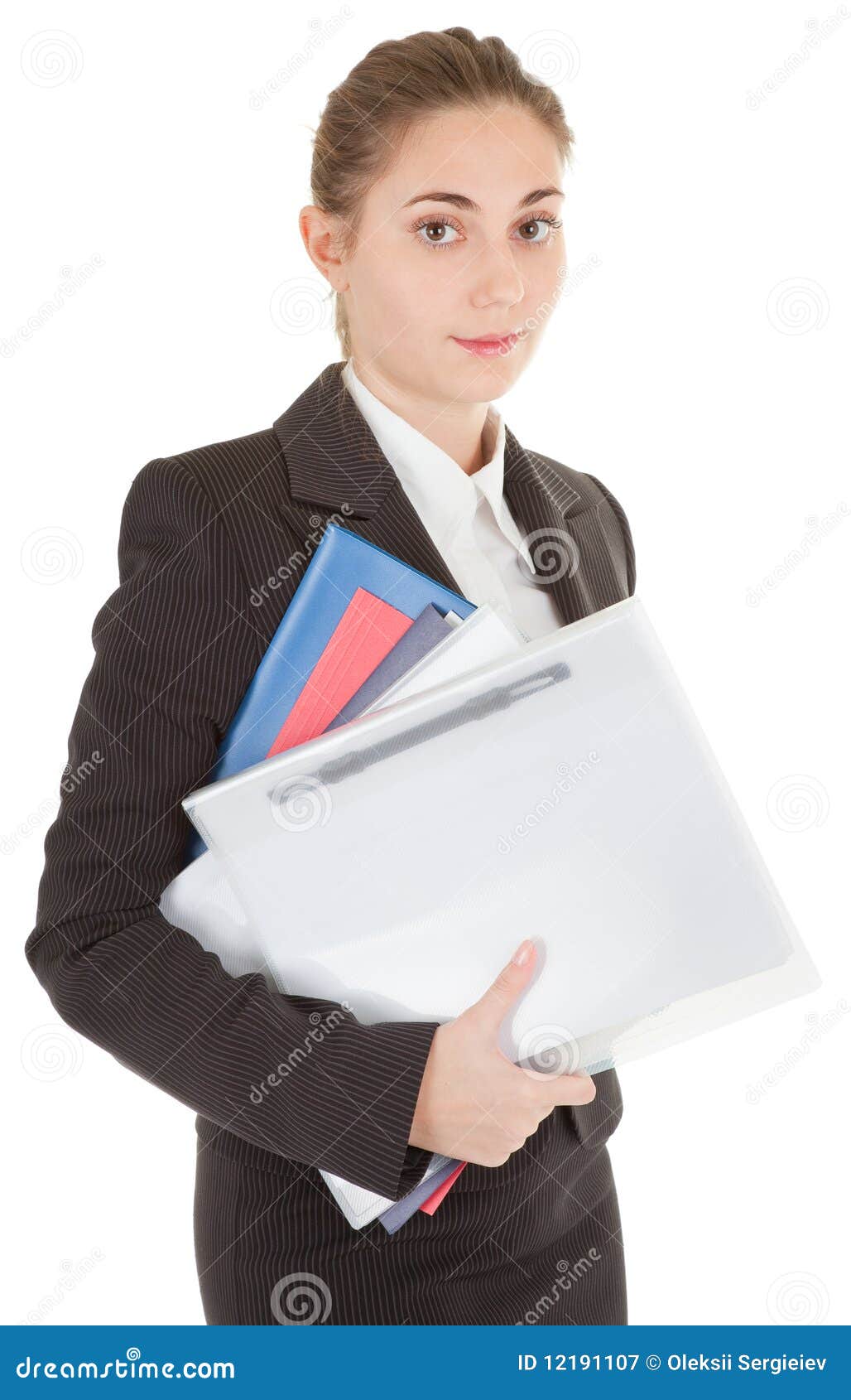 Business woman with papers stock image. Image of businesswoman - 12191107