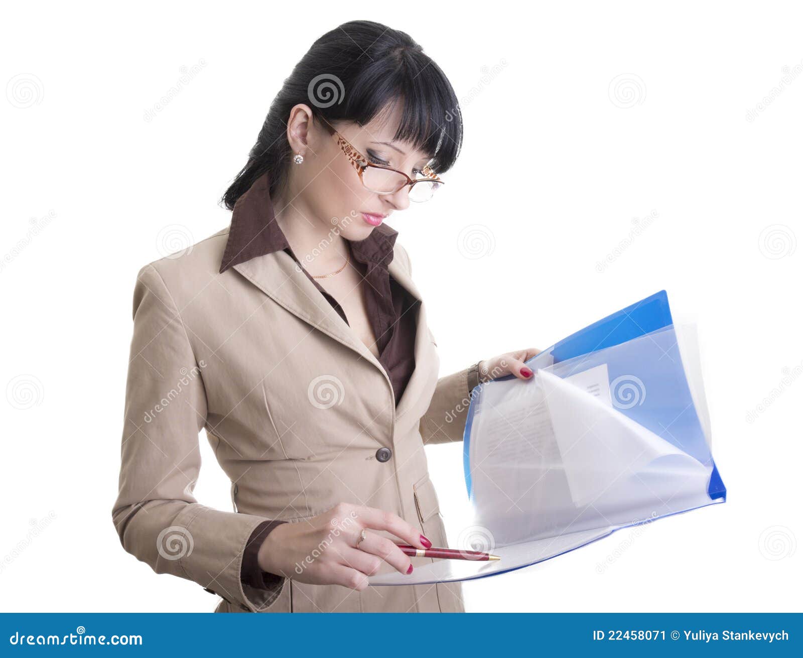 Business woman with papers stock image. Image of lady - 22458071