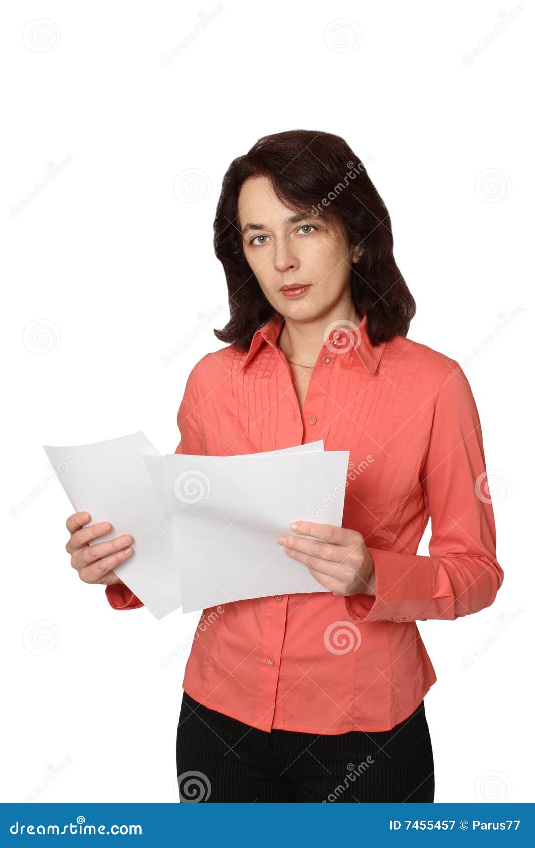 The Business Woman with Papers. Stock Image - Image of person ...
