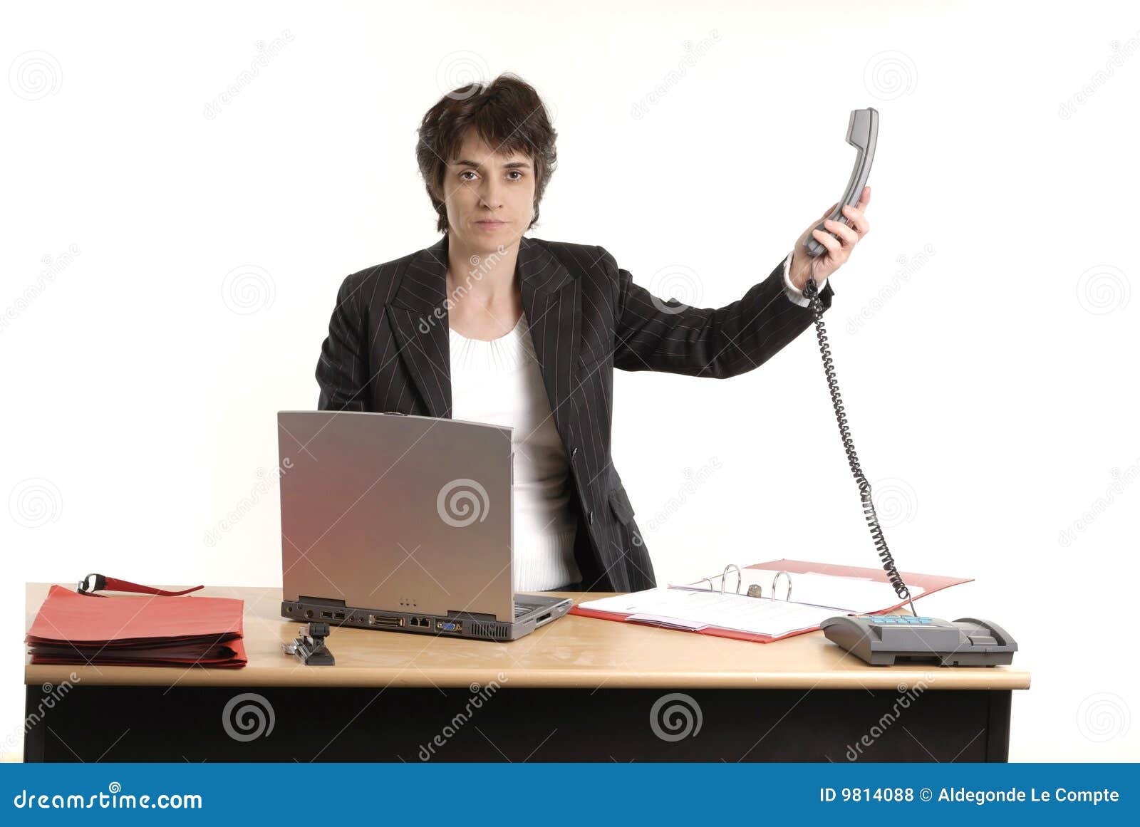 Business Woman Passing the Phone Stock Photo - Image of papers ...