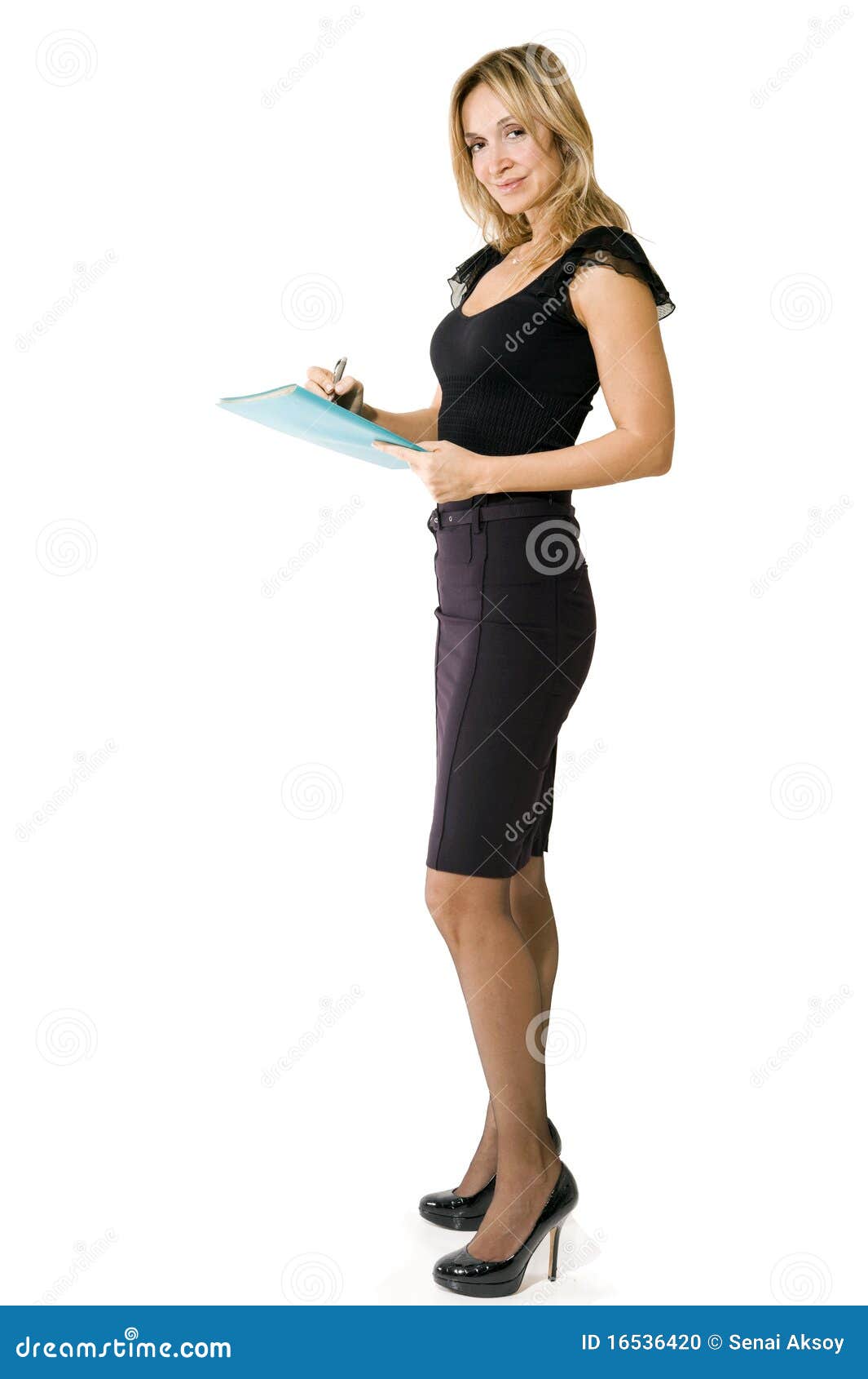 Business Woman with Planner Stock Photo - Image of beauty, female: 16536420