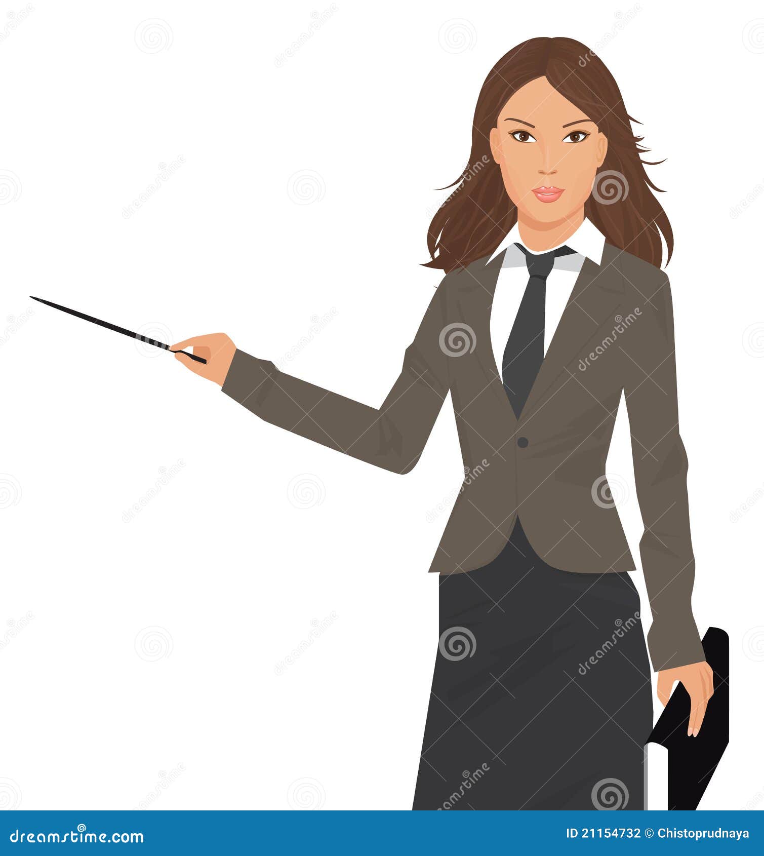 Business Woman with Pointer Stock Vector - Illustration of board ...