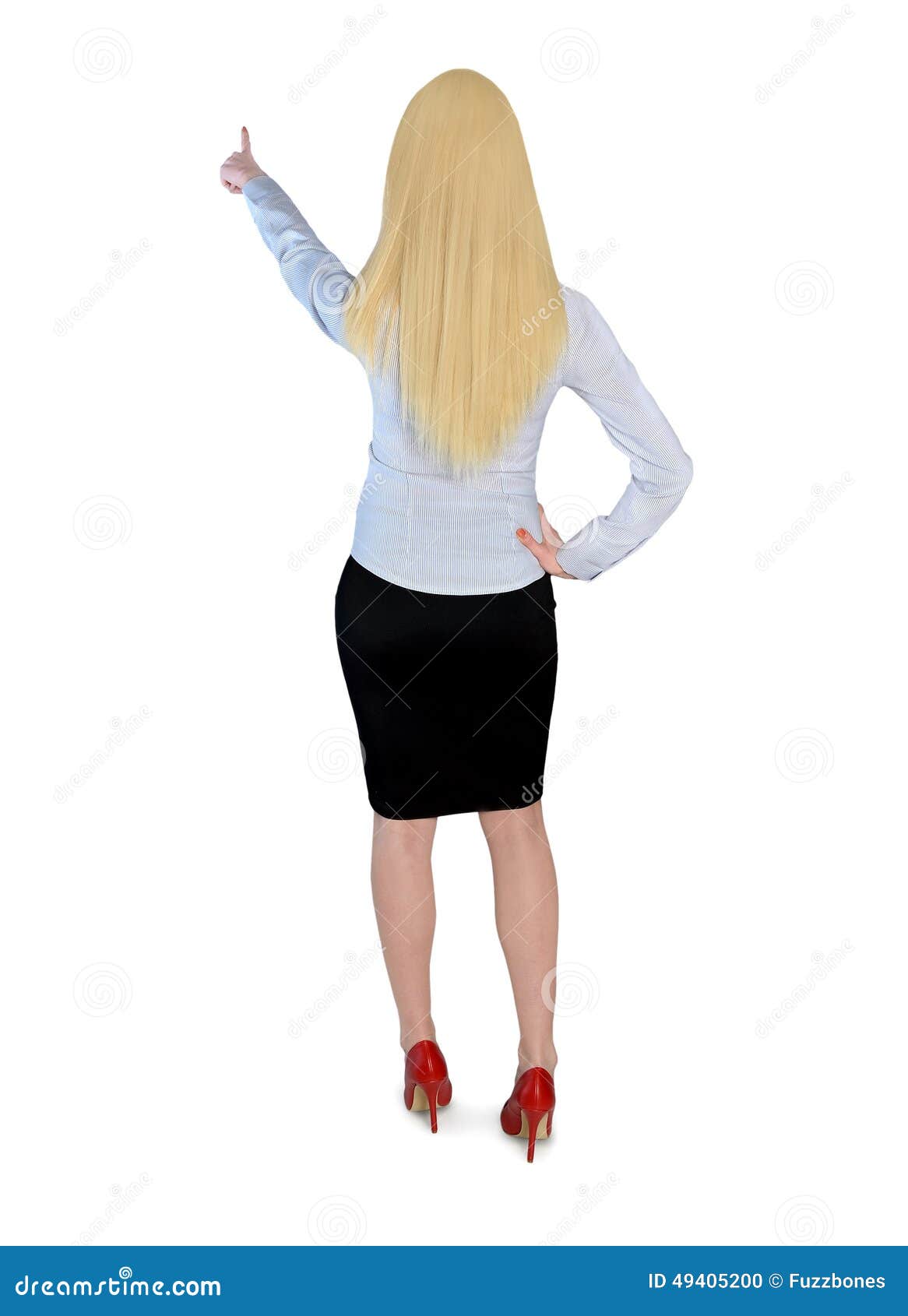 Business Woman Pointing Back Stock Photo - Image of gesture, people ...