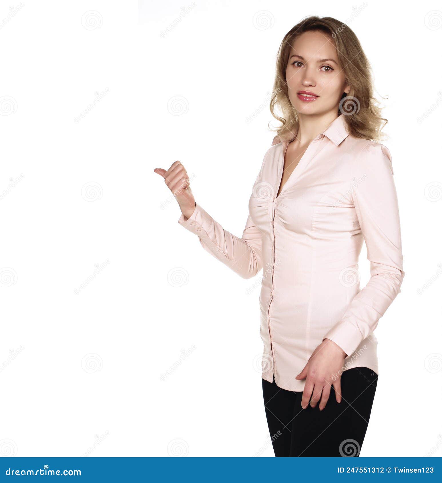 Business Woman Pointing Direction with Hand Stock Photo - Image of ...