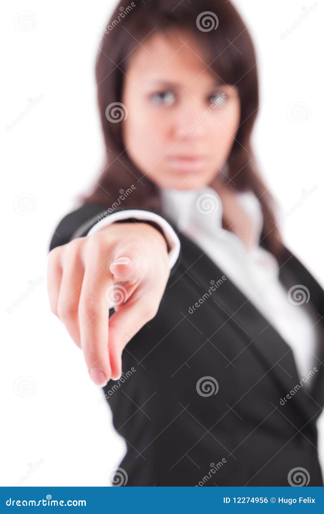 Business Woman, Pointing Forward Stock Photo - Image of helmet, builder ...