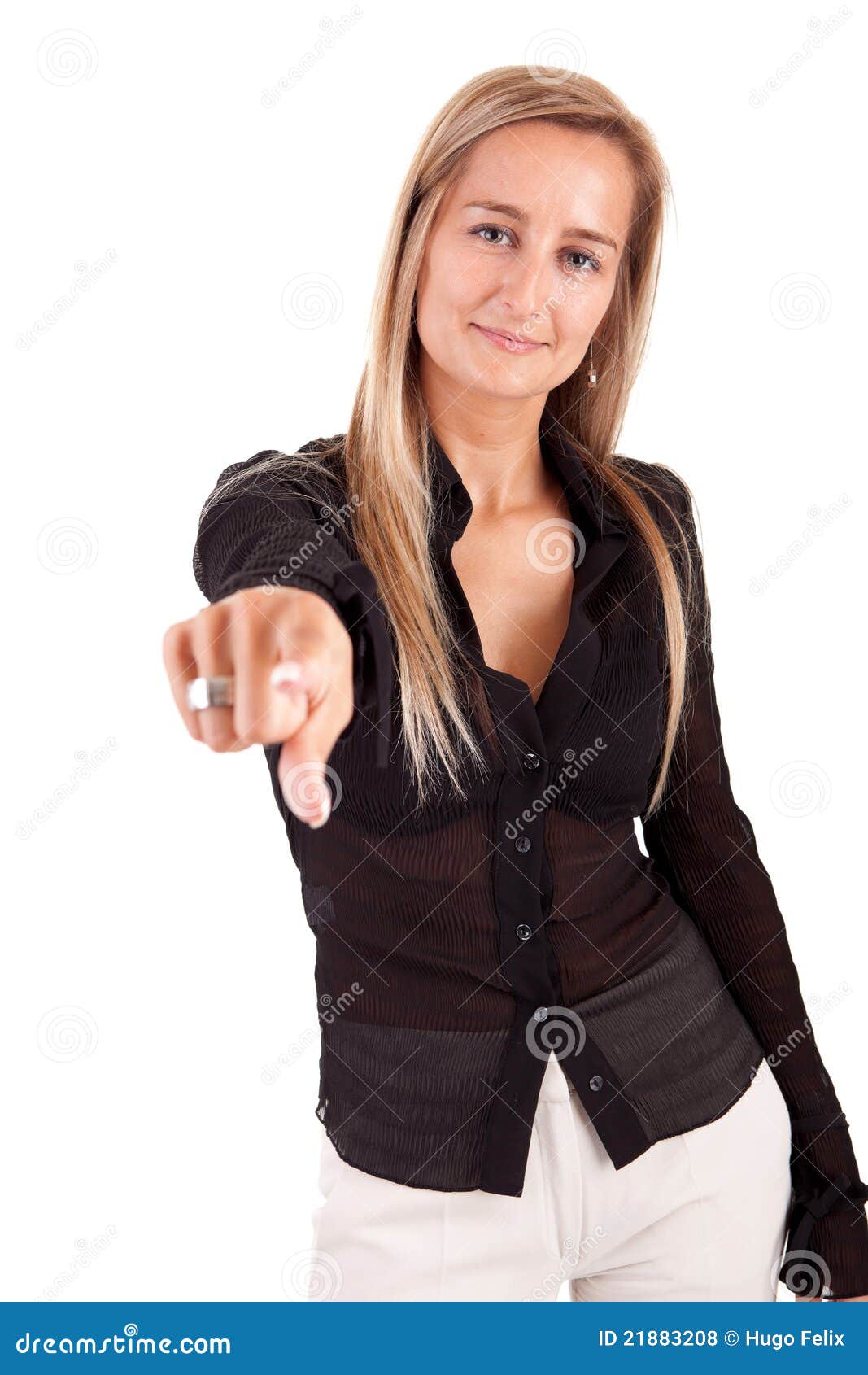 Business Woman, Pointing Forward Stock Photo - Image of look, female ...