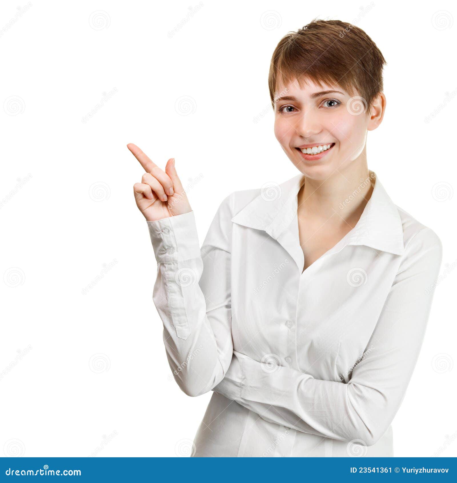 Business Woman Pointing at Something Interesting Stock Image - Image of ...