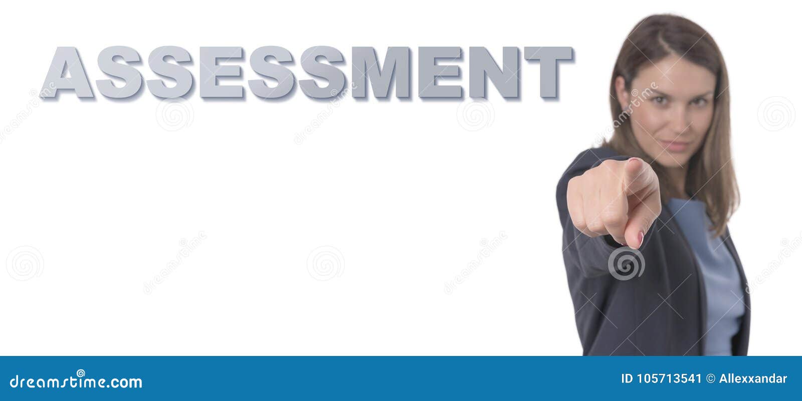 Business Woman Pointing the Text ASSESSMENT Stock Image - Image of ...