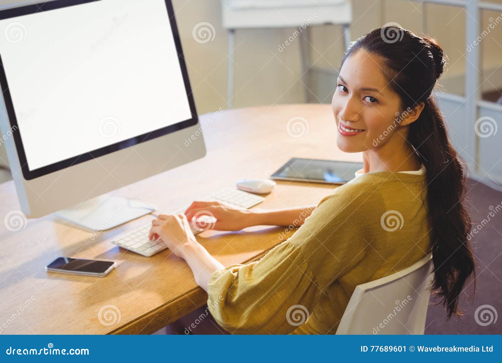Business woman posing stock image. Image of smart, look - 77689601