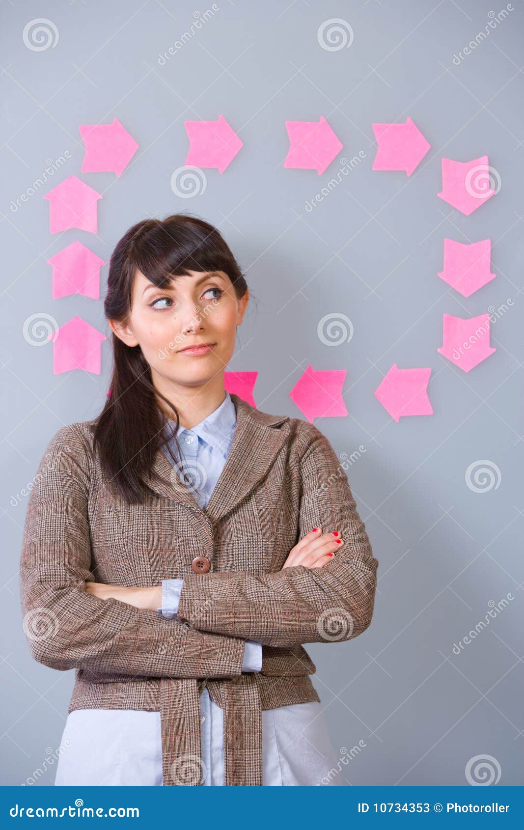Business Woman Post it stock image. Image of beautiful - 10734353