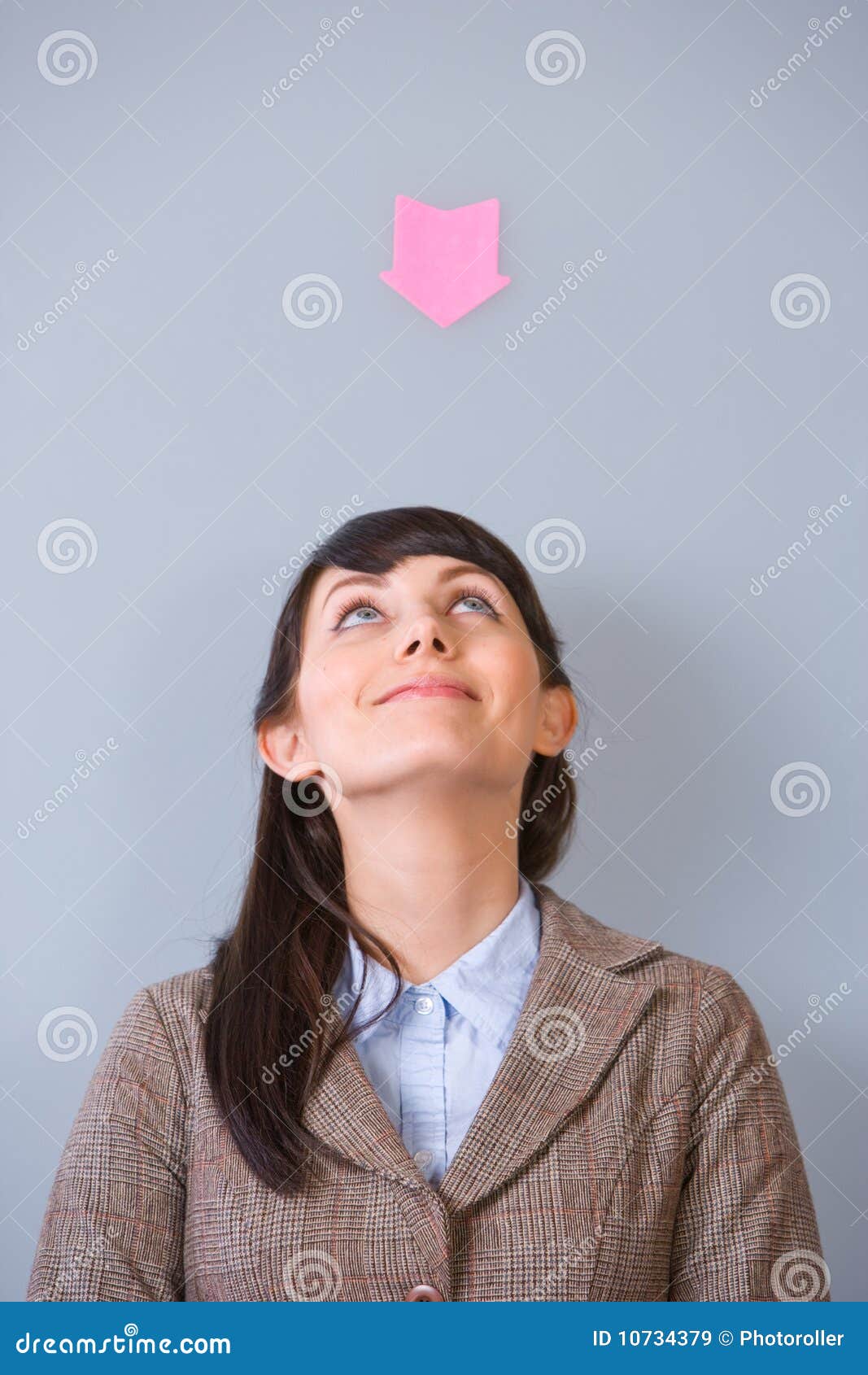 Business Woman Post it stock image. Image of arrows, happiness - 10734379