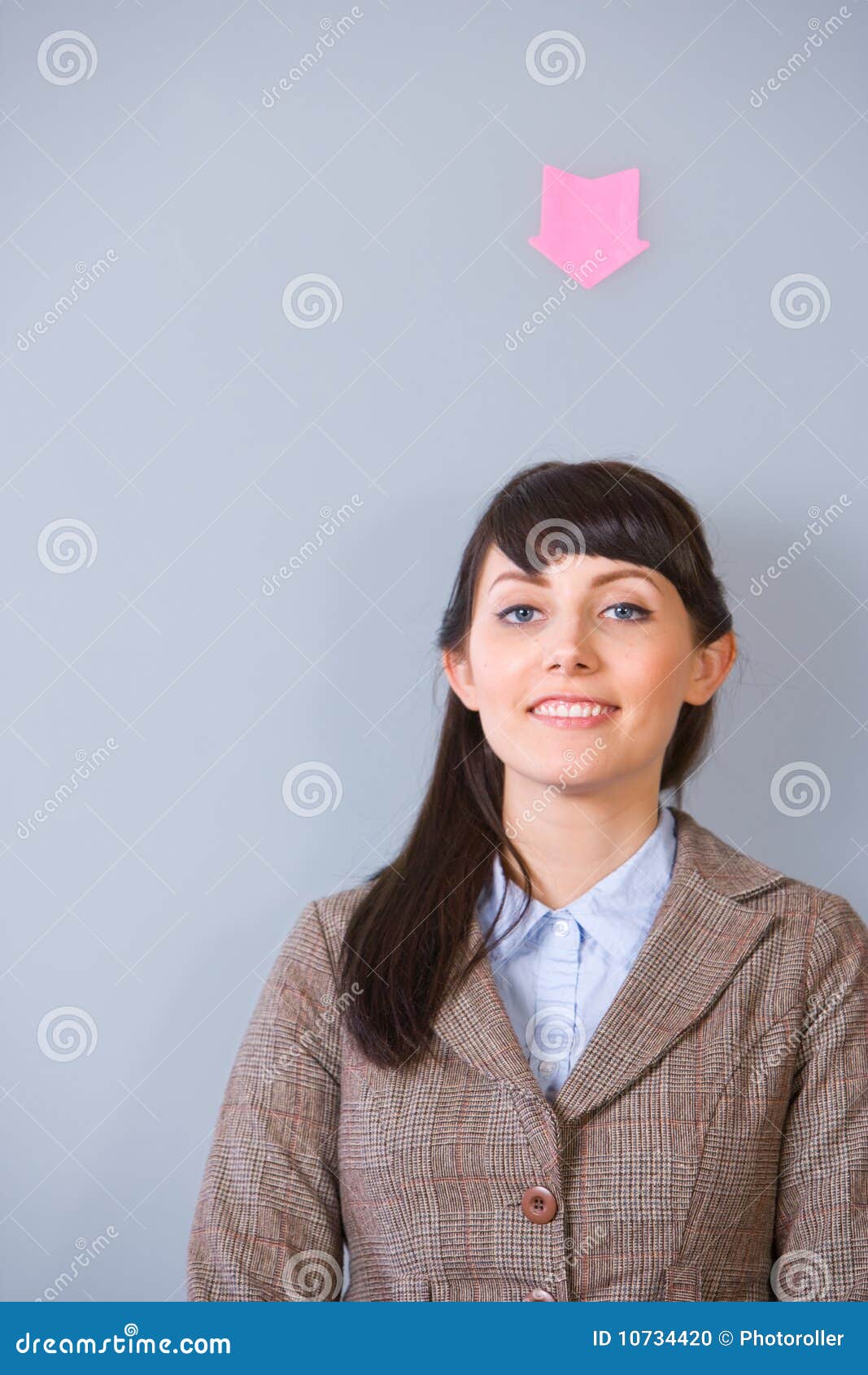 Business Woman Post it stock photo. Image of adult, contemplative ...