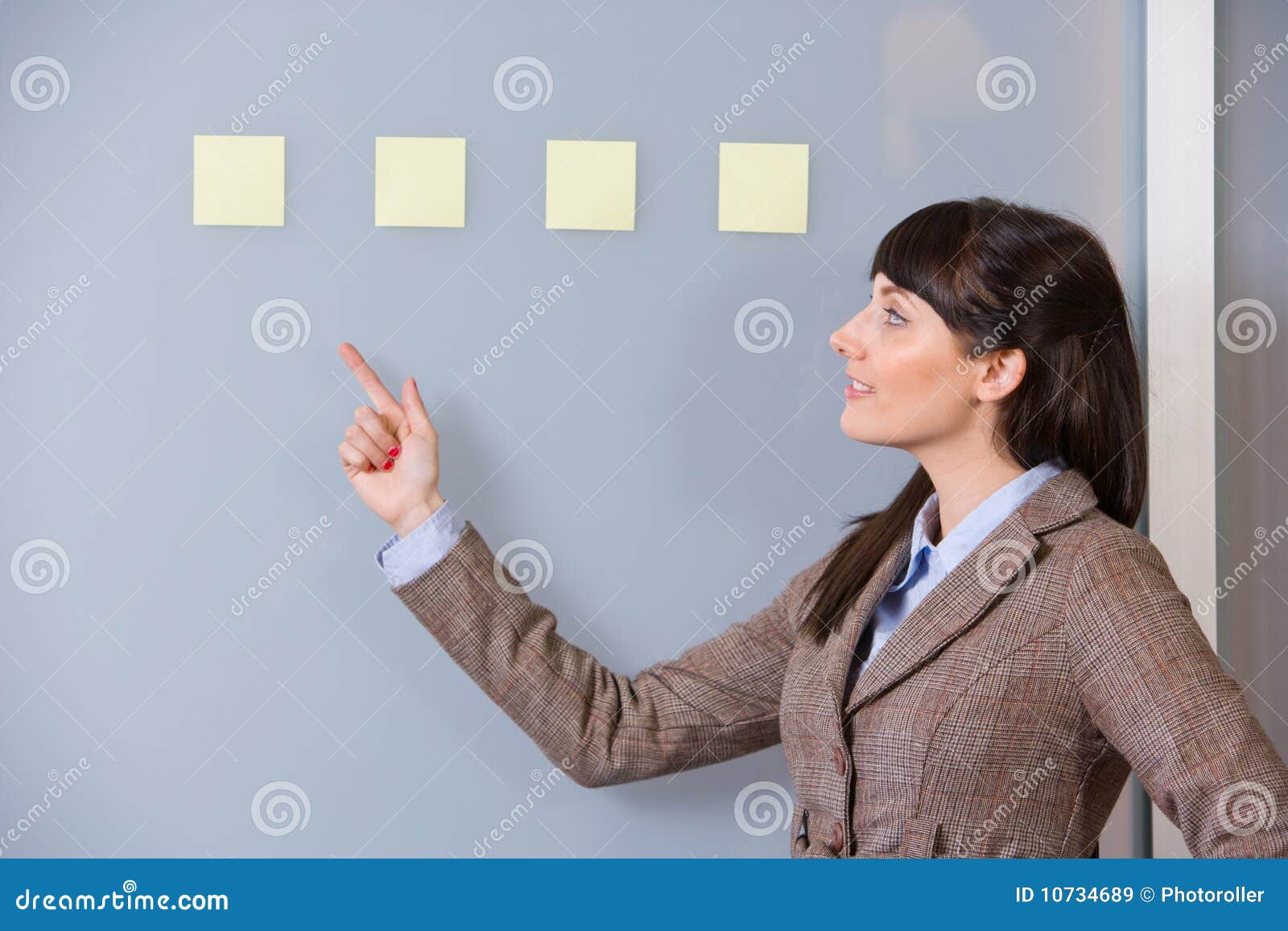 Business Woman Post it Note Stock Image - Image of closeup ...