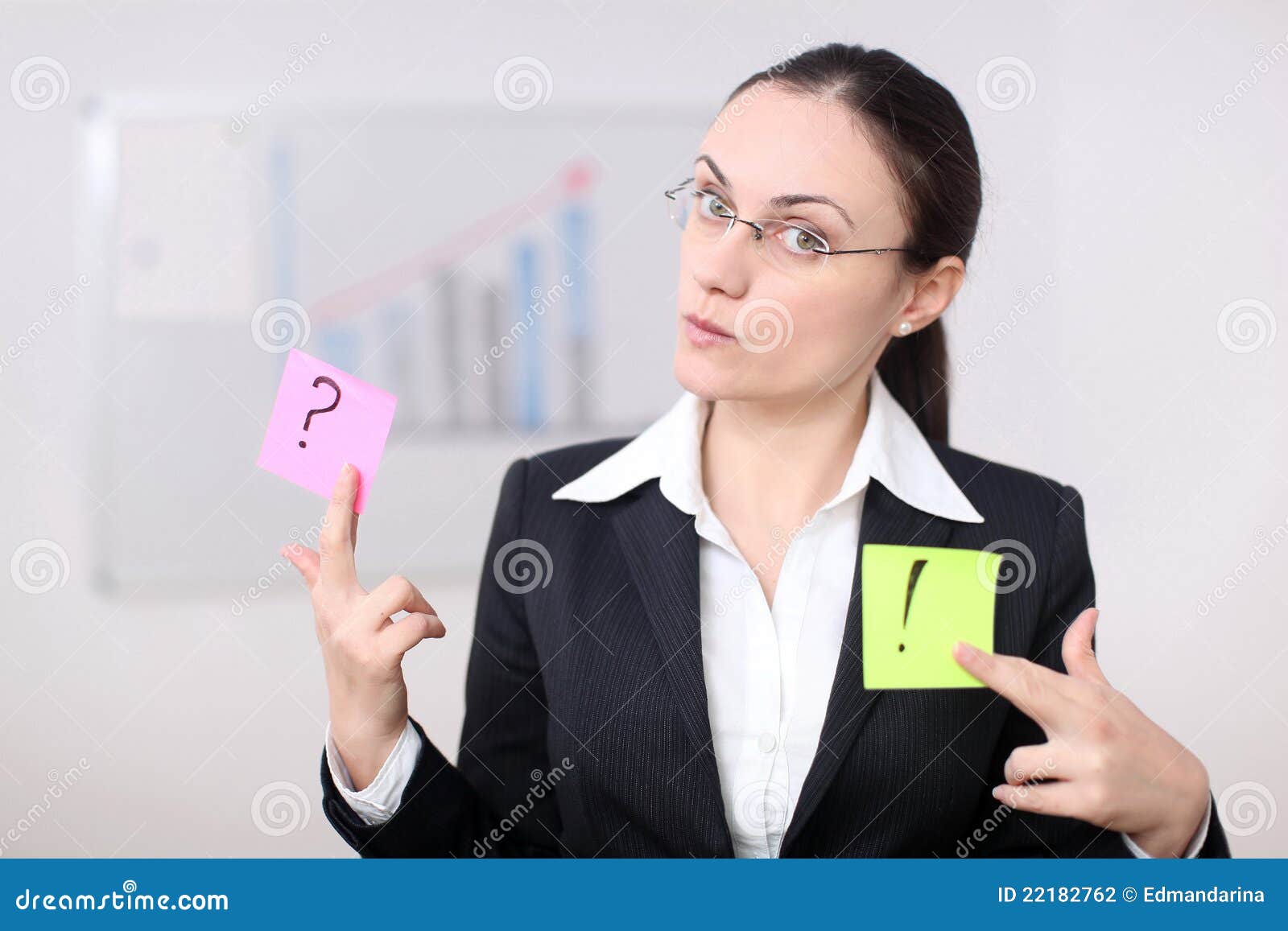 Business woman with postit stock photo. Image of girl - 22182762