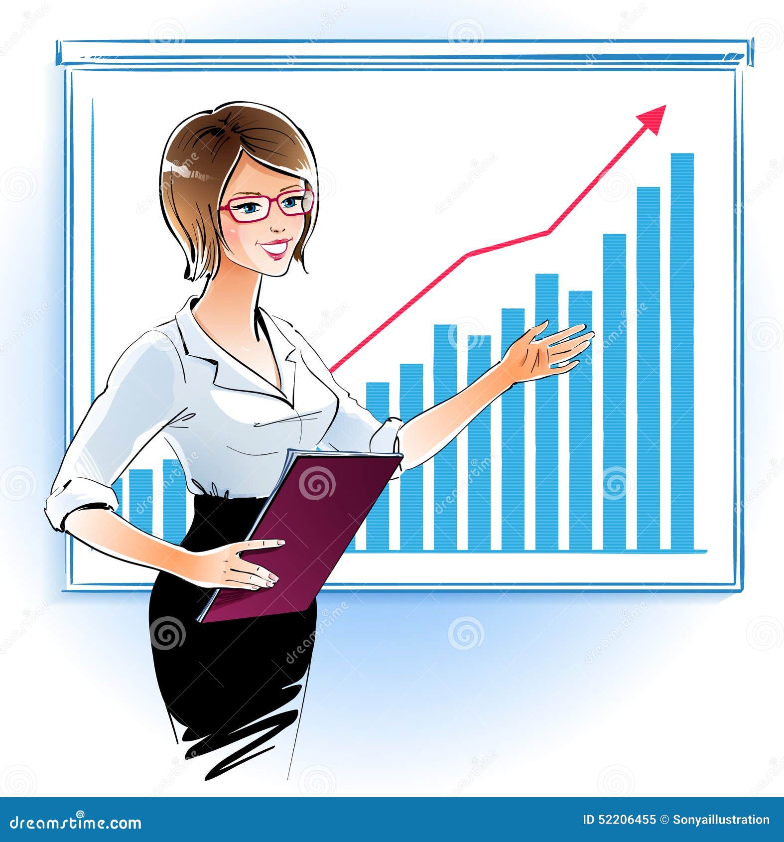 Business Woman at a Presentation Stock Vector - Illustration of ...