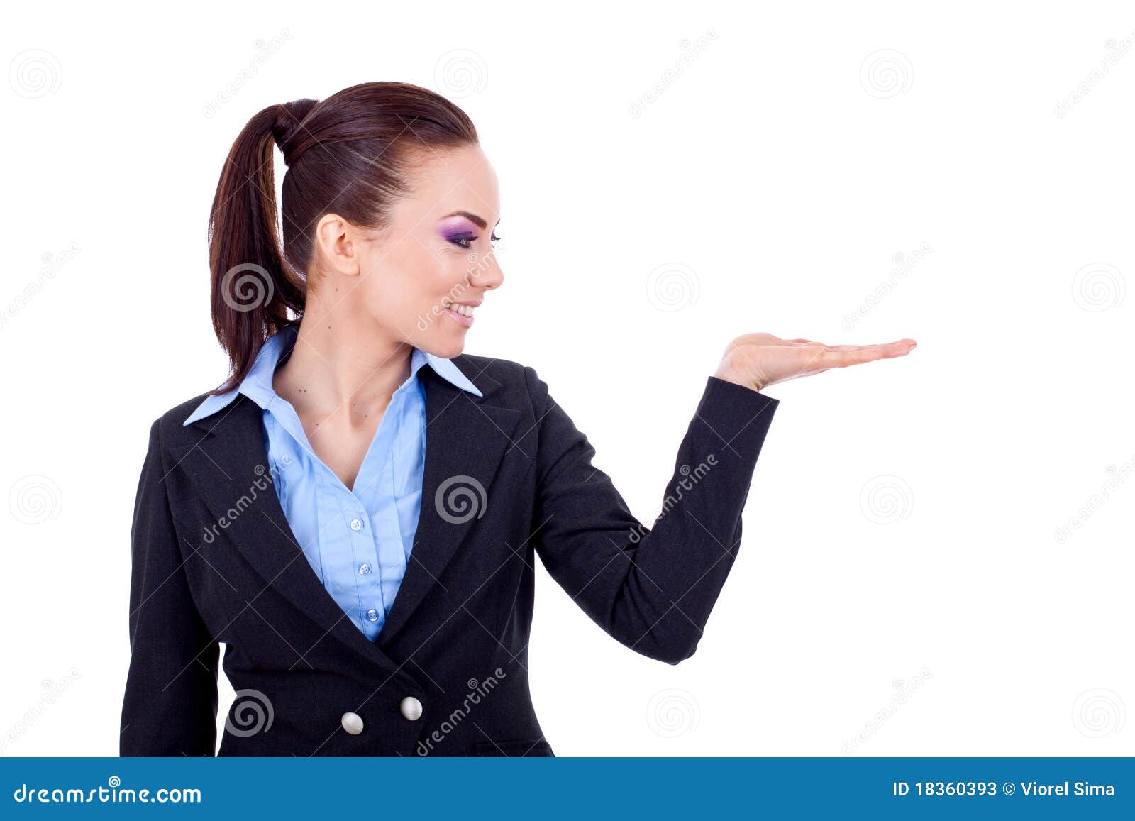 Business woman presenting stock image. Image of female - 18360393
