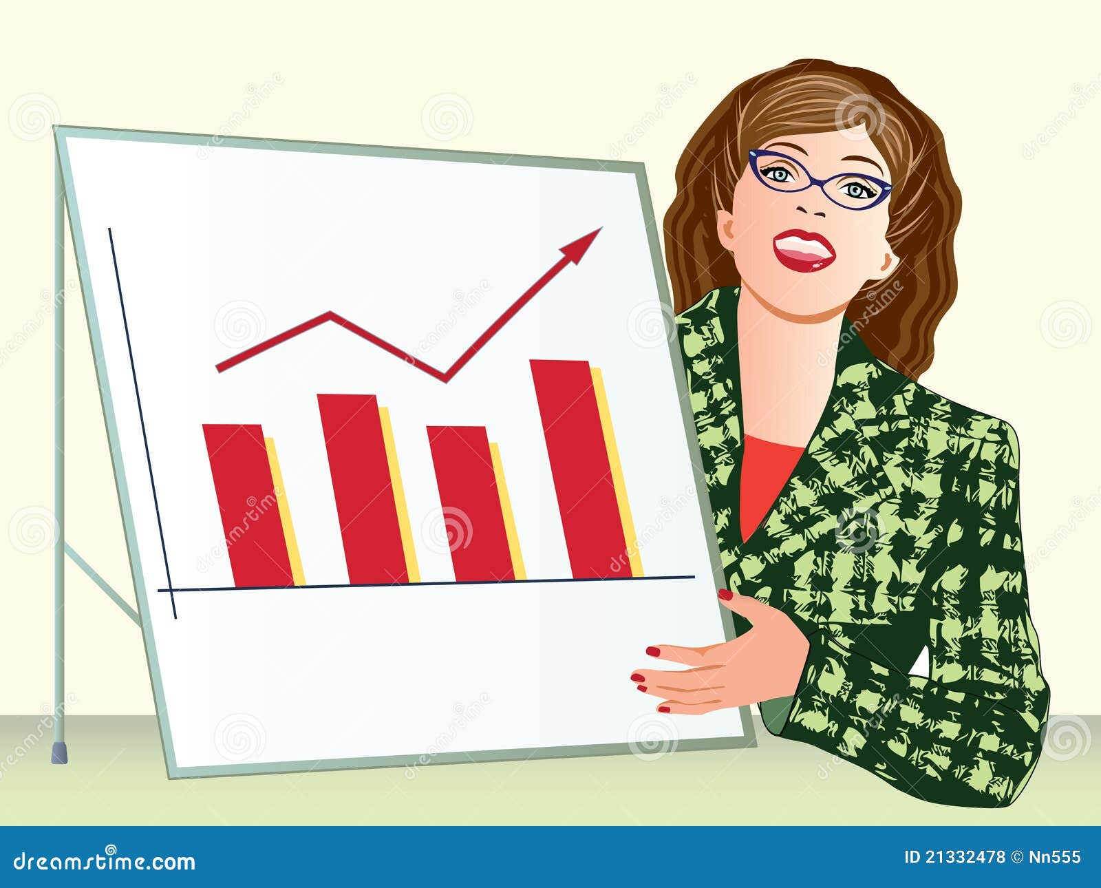 Business Woman Presenting Graph Stock Vector - Illustration of meeting ...
