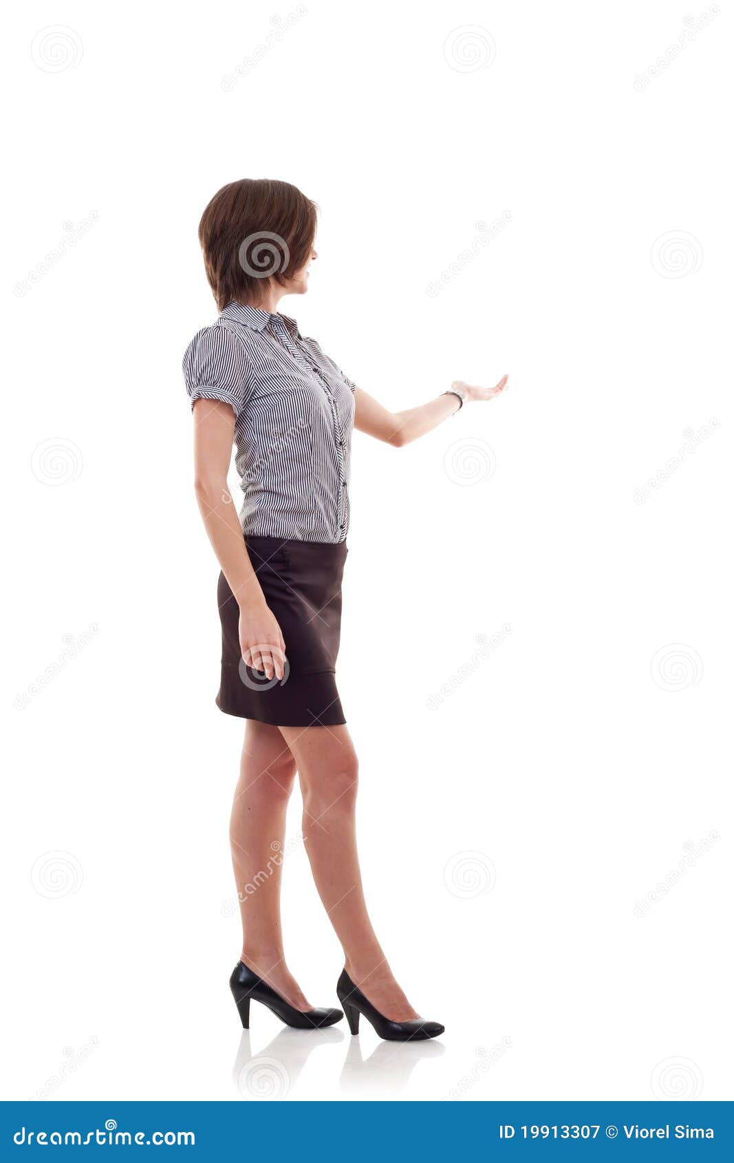 Business Woman Presenting Something Stock Image - Image of advertising ...