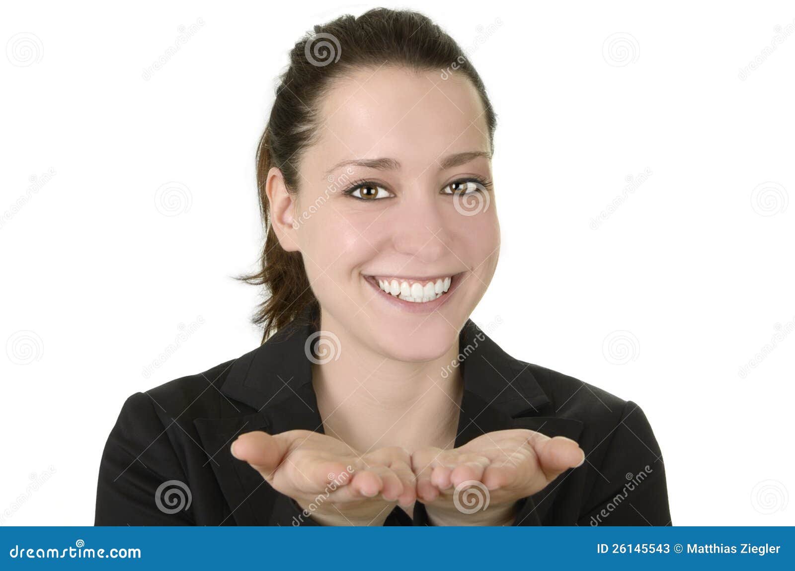 Business Woman Presenting Something Stock Image - Image of beautiful ...