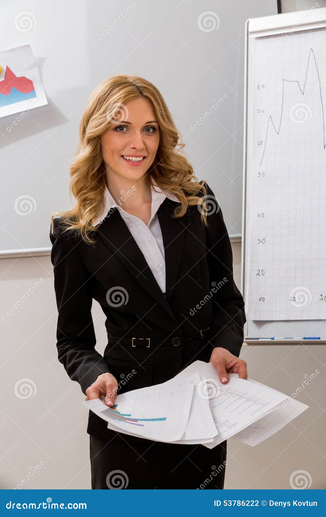 Business Woman Presents the Project. Stock Photo - Image of portrait ...
